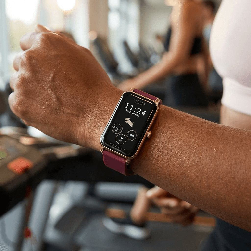 Radley London Rose Gold Smartwatch with Burgundy Strap | Elegant Gift ...